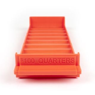 Coin tray, stackable plastic, quarters, 2/pk