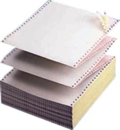 9-1/2" x 11" 3ply carbonless computer paper - w/c/p
