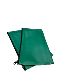 10.5 X 5.5 Vinyl zipper bag, green, 5/pk