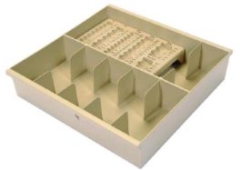 Currency tray with locking plastic lid