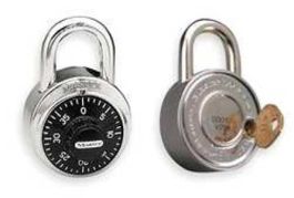 Master Lock Combination Padlock, w/Key Access - 6 Pack